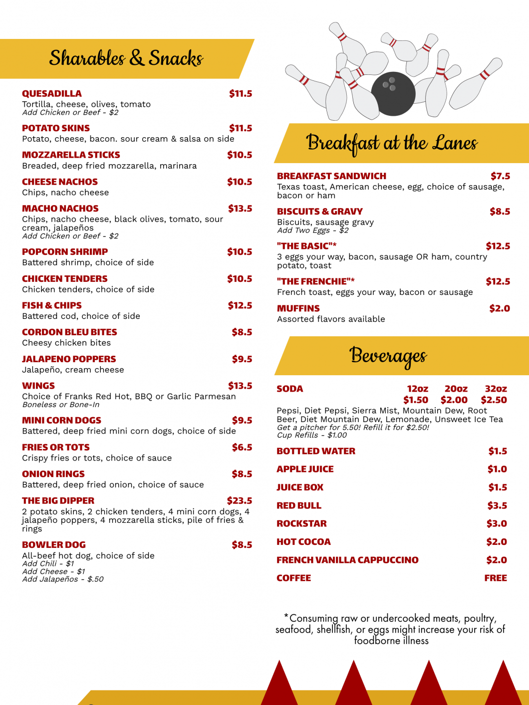 Our Menu | Tri-Cities, WA: Atomic Bowl